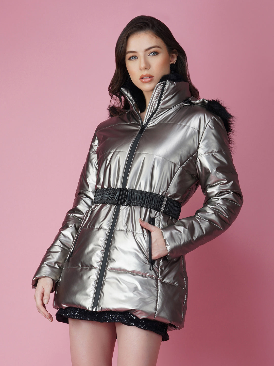 METALLIC SILVER LONG JACKET – ACMMO